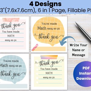 Math Teacher Appreciation Week Gift Tags Printable, Teacher ...