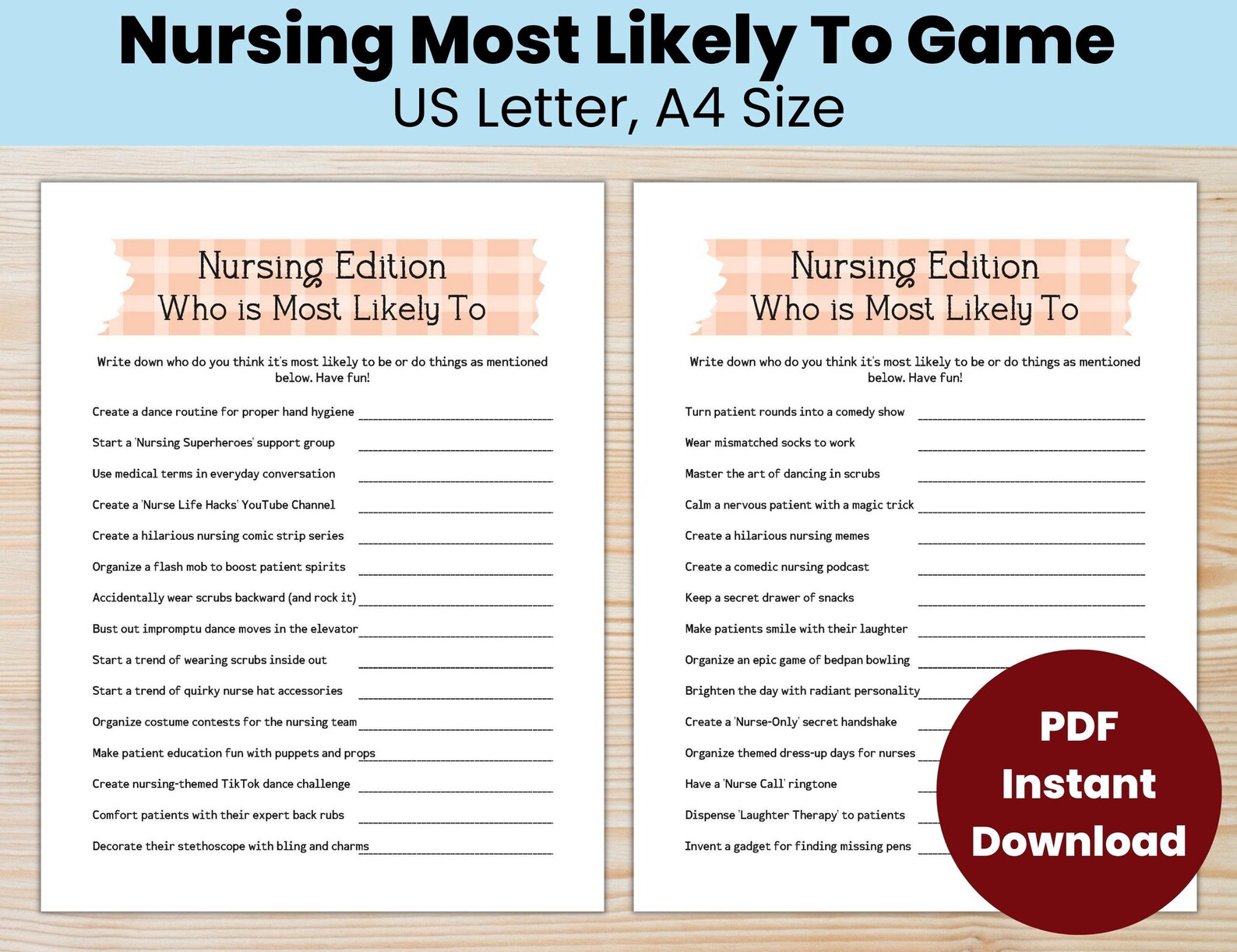 Most Likely to Game and Superlative Award Certificates for Nursing ...