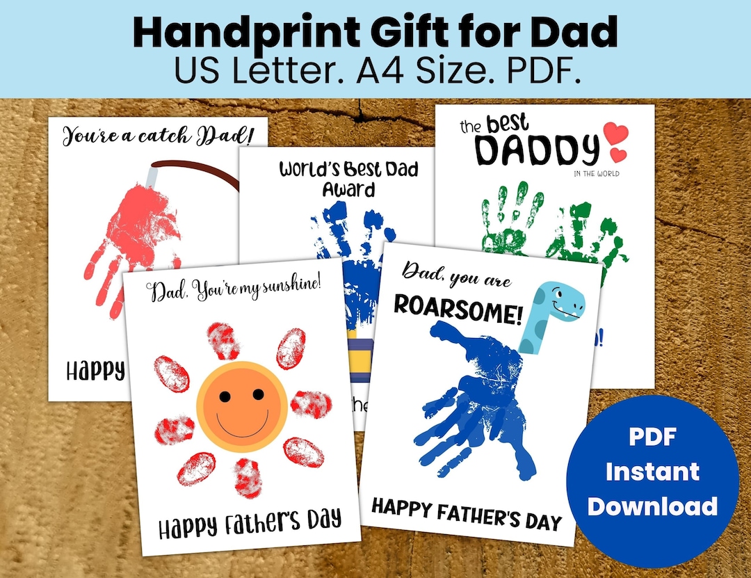 Kids Handprint Gifts Father's Day Bundle, Baby, Toddler, Child DIY ...