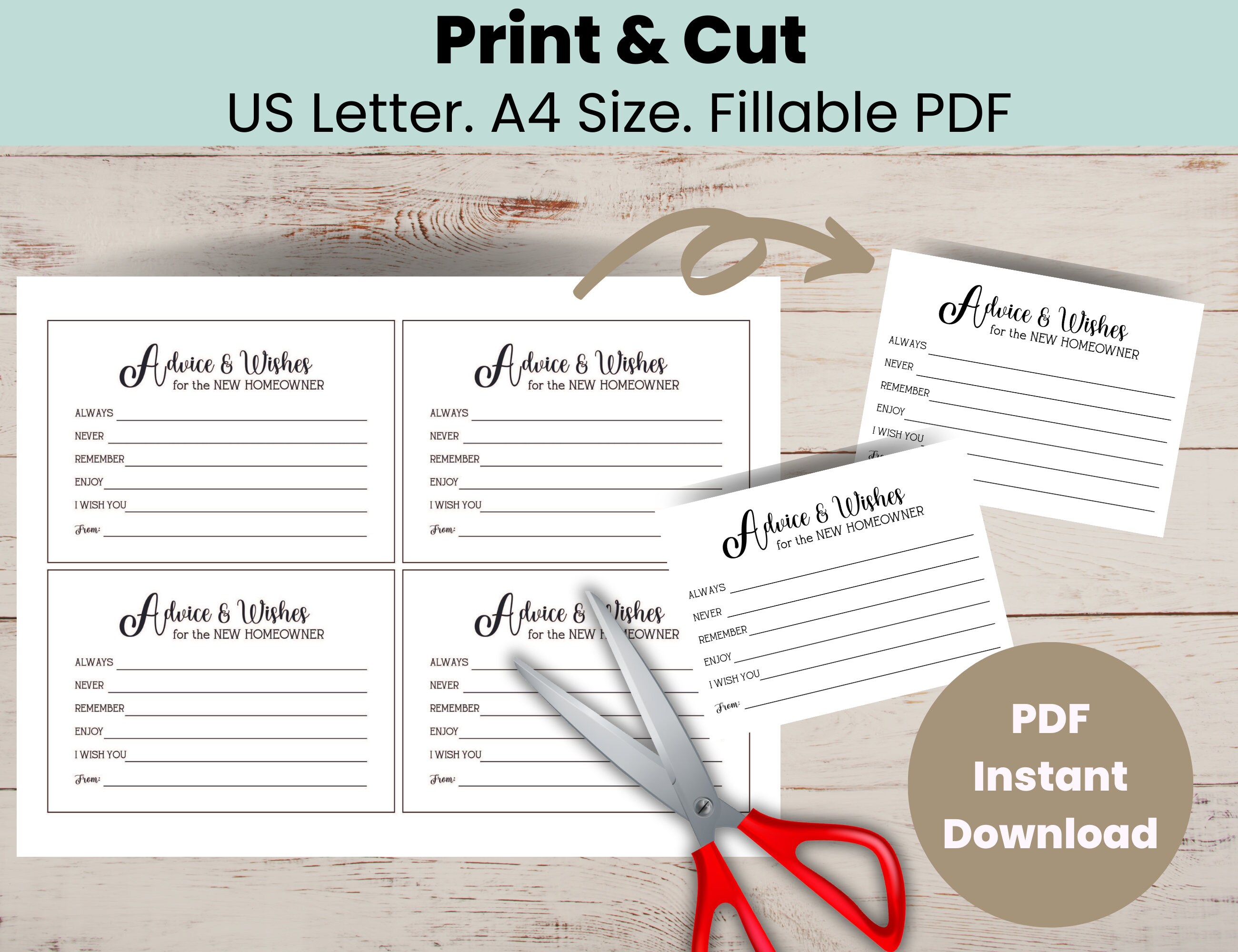 Housewarming Advice and Wishes Table Sign, Advice Cards, House Tips ...