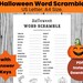 Printable Halloween Word Scramble, Halloween Party Game, Halloween ...
