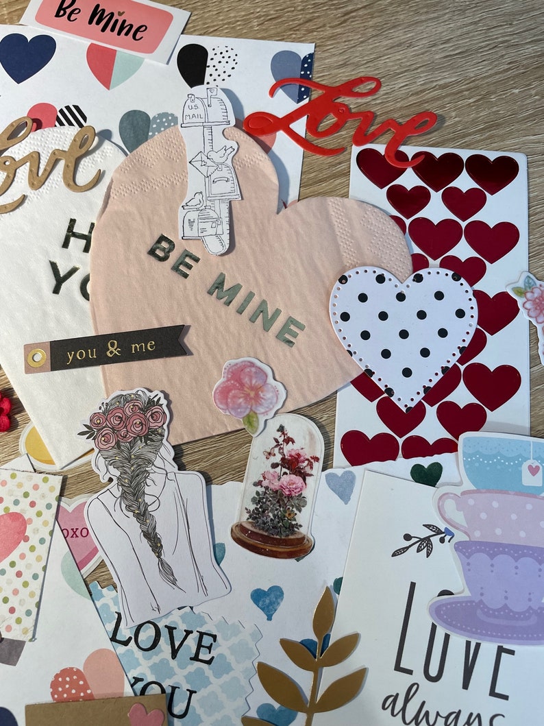 Valentine's Day Scrapbook Junk Journal Paper Lot 70+ Pieces - Etsy
