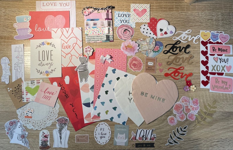 Valentine's Day Scrapbook Junk Journal Paper Lot 70+ Pieces - Etsy