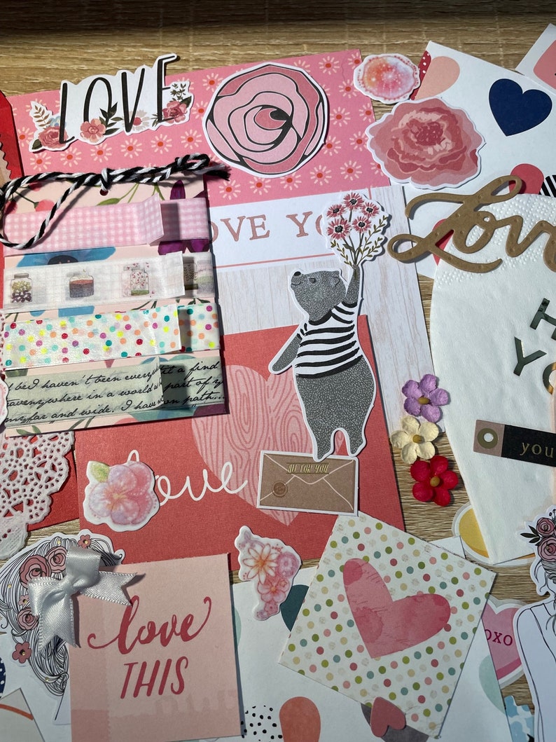 Valentine's Day Scrapbook Junk Journal Paper Lot 70+ Pieces - Etsy