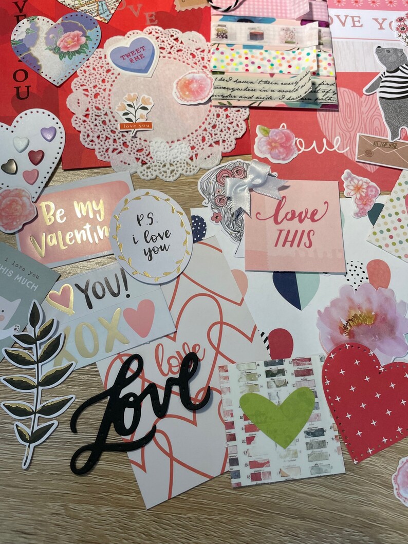 Valentine's Day Scrapbook Junk Journal Paper Lot 70+ Pieces - Etsy
