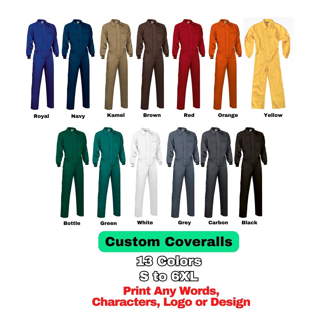 Custom Work Coverall W/ Rush Shipping, Personalized Overalls ...