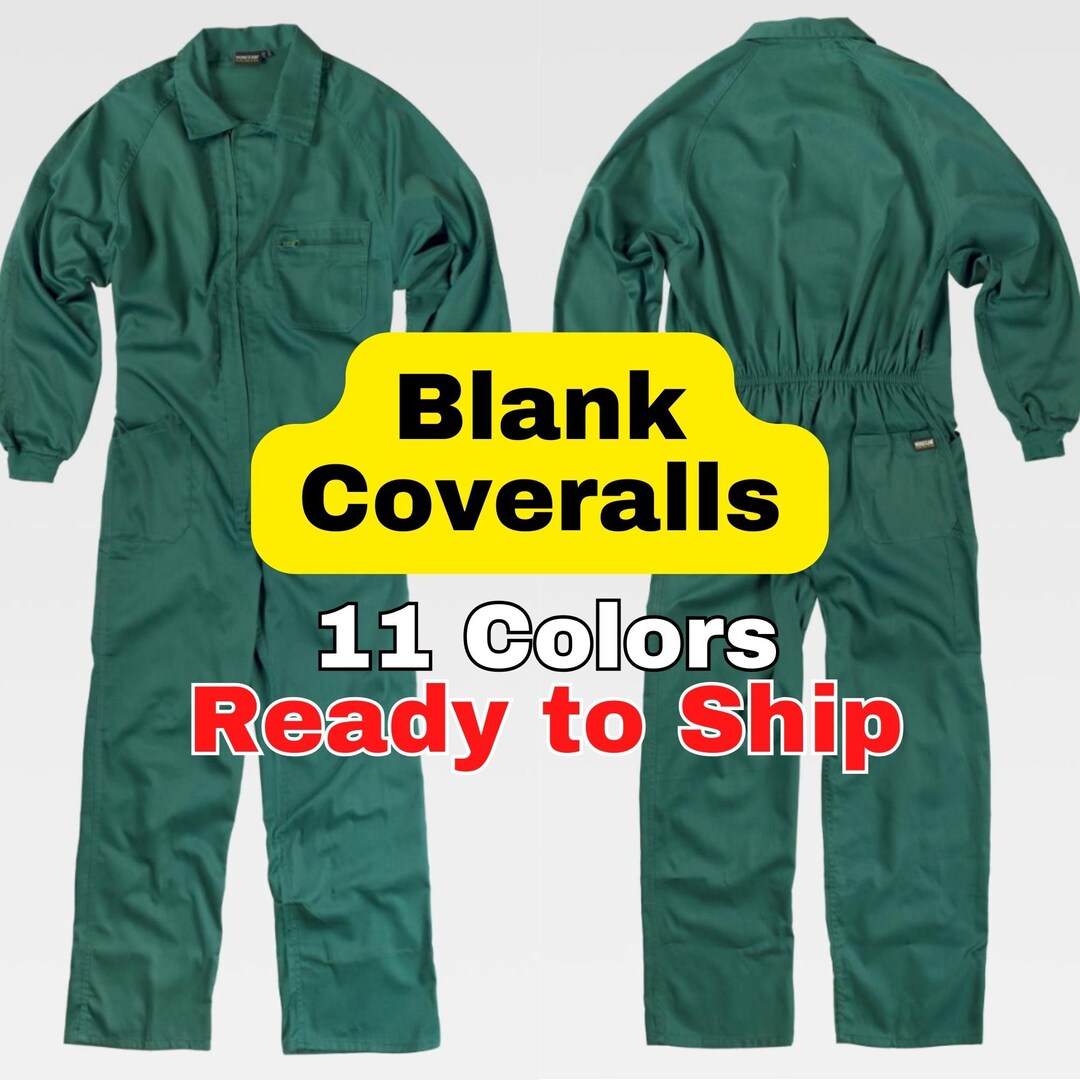 Blank Green Work Coverall, Personalized Coveralls, Custom Women's ...