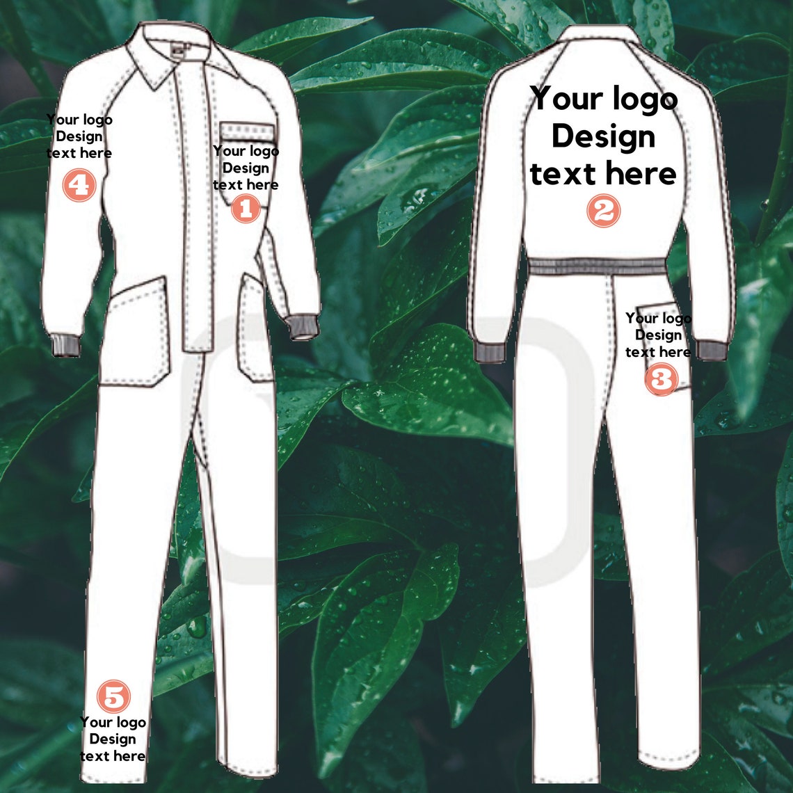 Custom Work Coverall Your Words Text Logo or Design Printed - Etsy