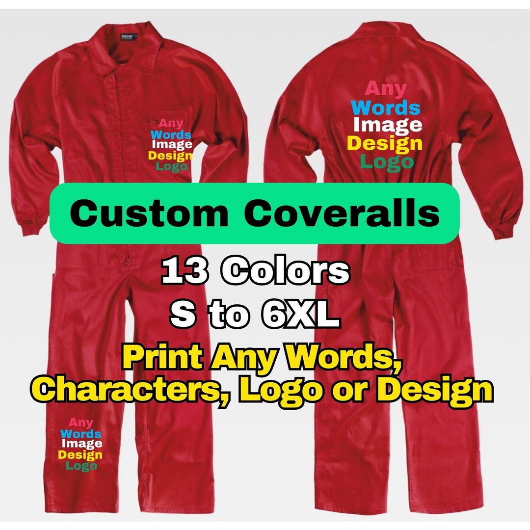 Custom Red Work Jumpsuit, Personalized Racing Coveralls, Women's ...