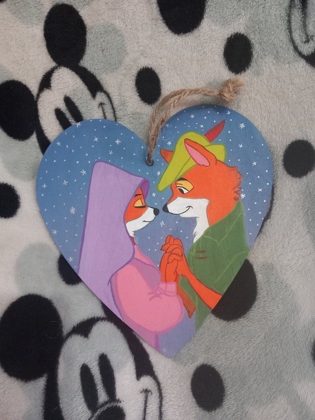 Disney Robin Hood and Maid Marian Giant Wooden Heart Hanging Plaque ...