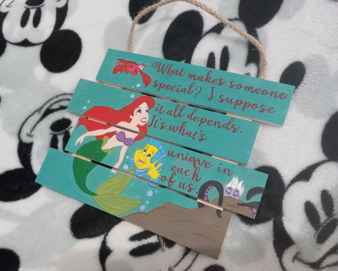 Ariel Sebastian Flounder Wooden Hanging Plaque Disney the Little ...