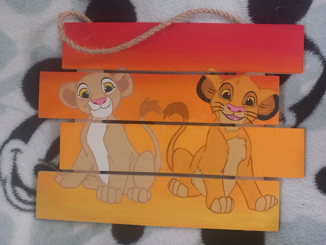 Disney Lion King Simba and Nala Wooden Hanging Plaque - Etsy