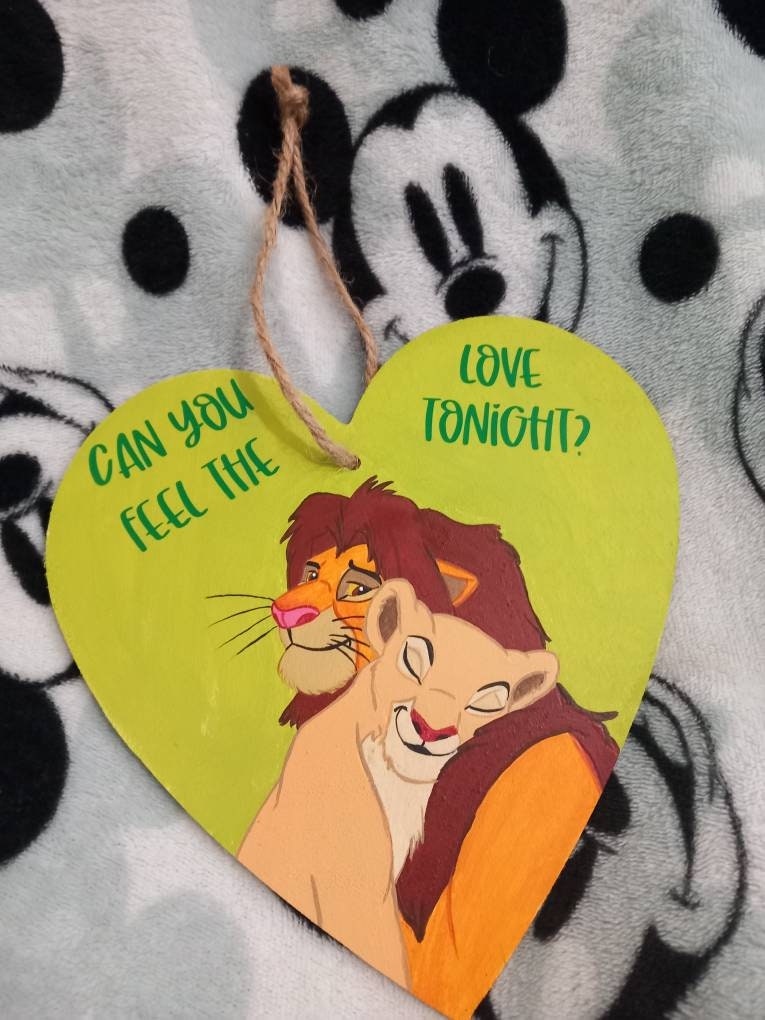 Disney SIMBA AND NALA the Lion King Giant Wooden Hanging Plaque ...