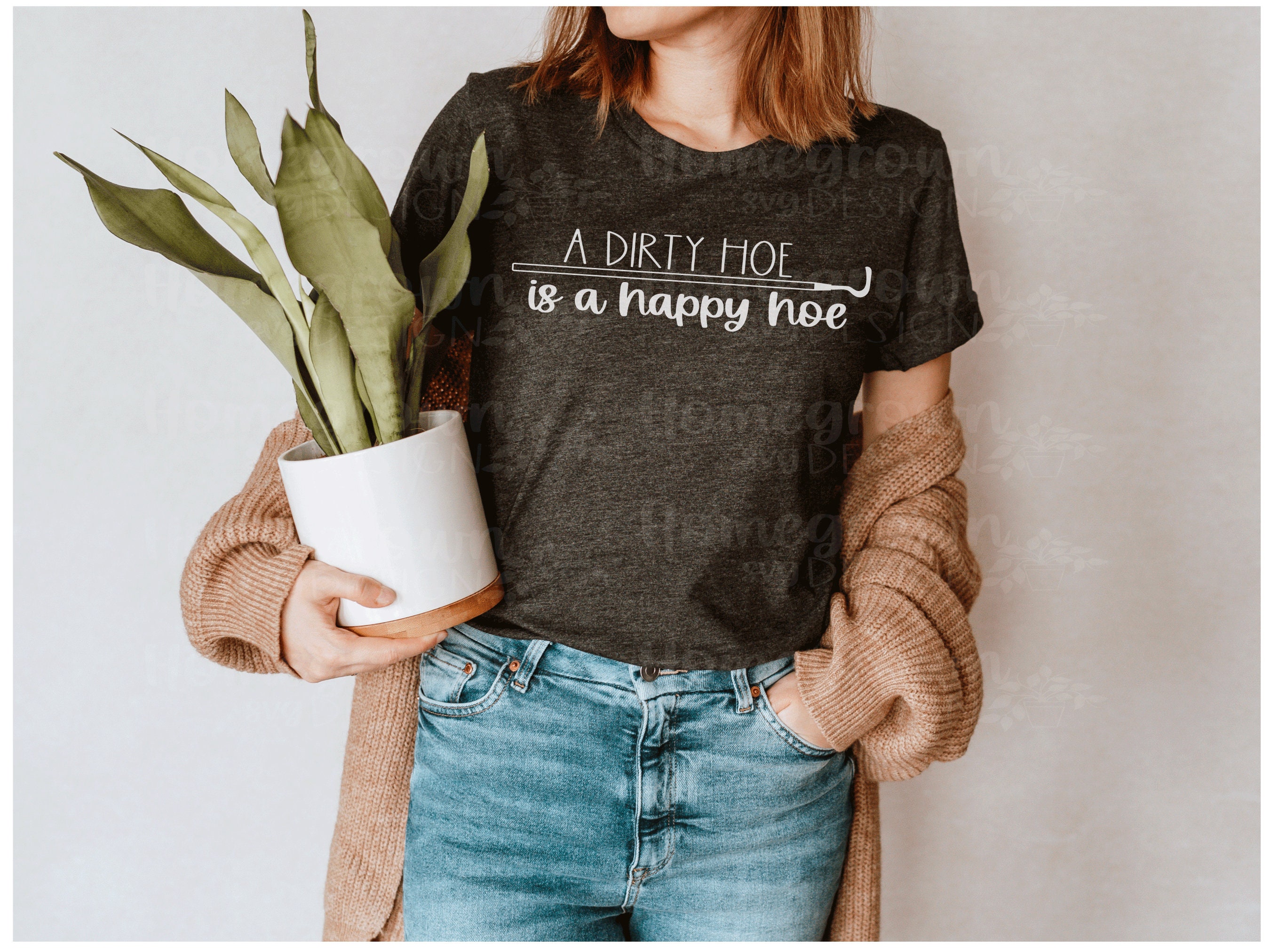 A Dirty Hoe is A Happy Hoe SVG Garden Humor Decor Dirty Hoe Sign Supply ...