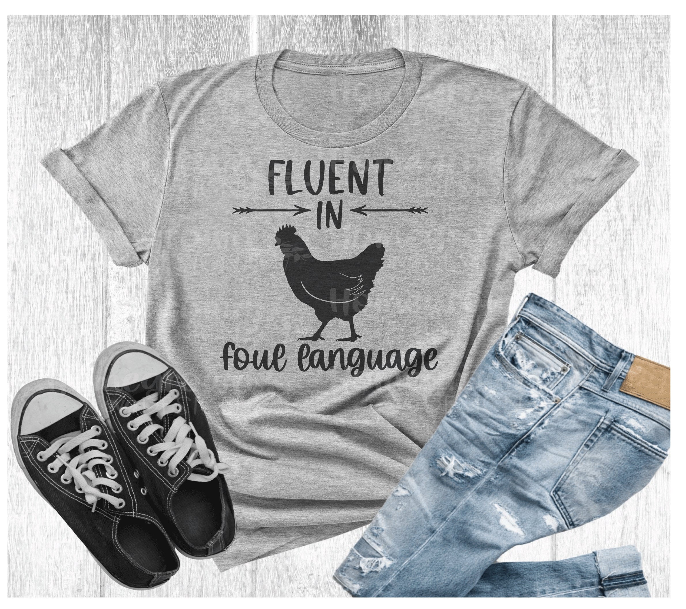 Fluent in Foul Language SVG Foul Language Chicken Sign - Etsy