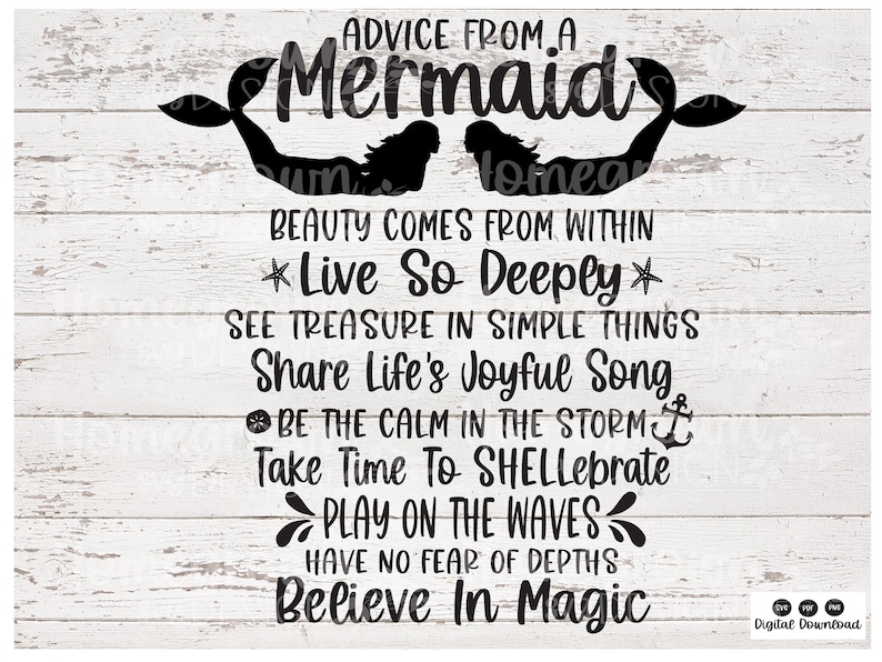 Advice From A Mermaid SVG Mermaid Sign Mermaid Nautical Decor ...