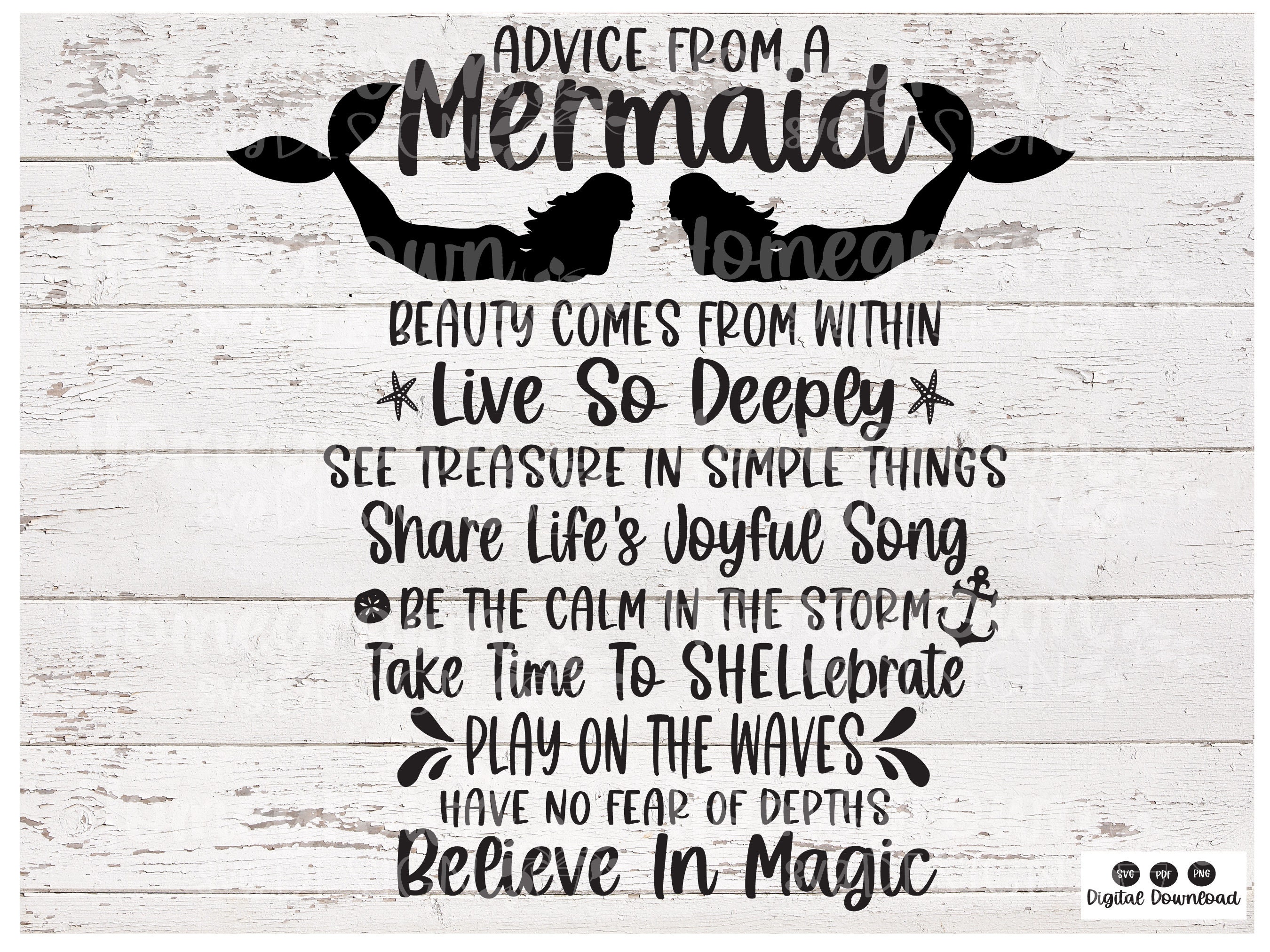 Advice From A Mermaid SVG Mermaid Sign Mermaid Nautical Decor ...