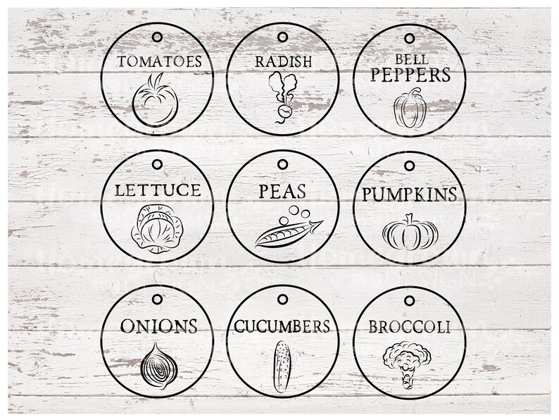 Vegetable Garden Tag SVG Vegetable Labels Template Veggie Labels Garden ...