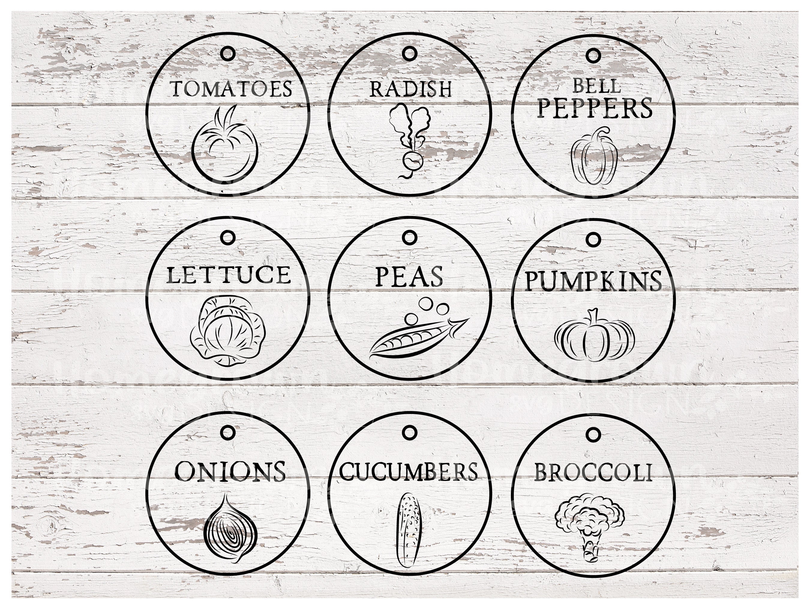 Vegetable Garden Tag SVG Vegetable Labels Template Veggie Labels Garden ...