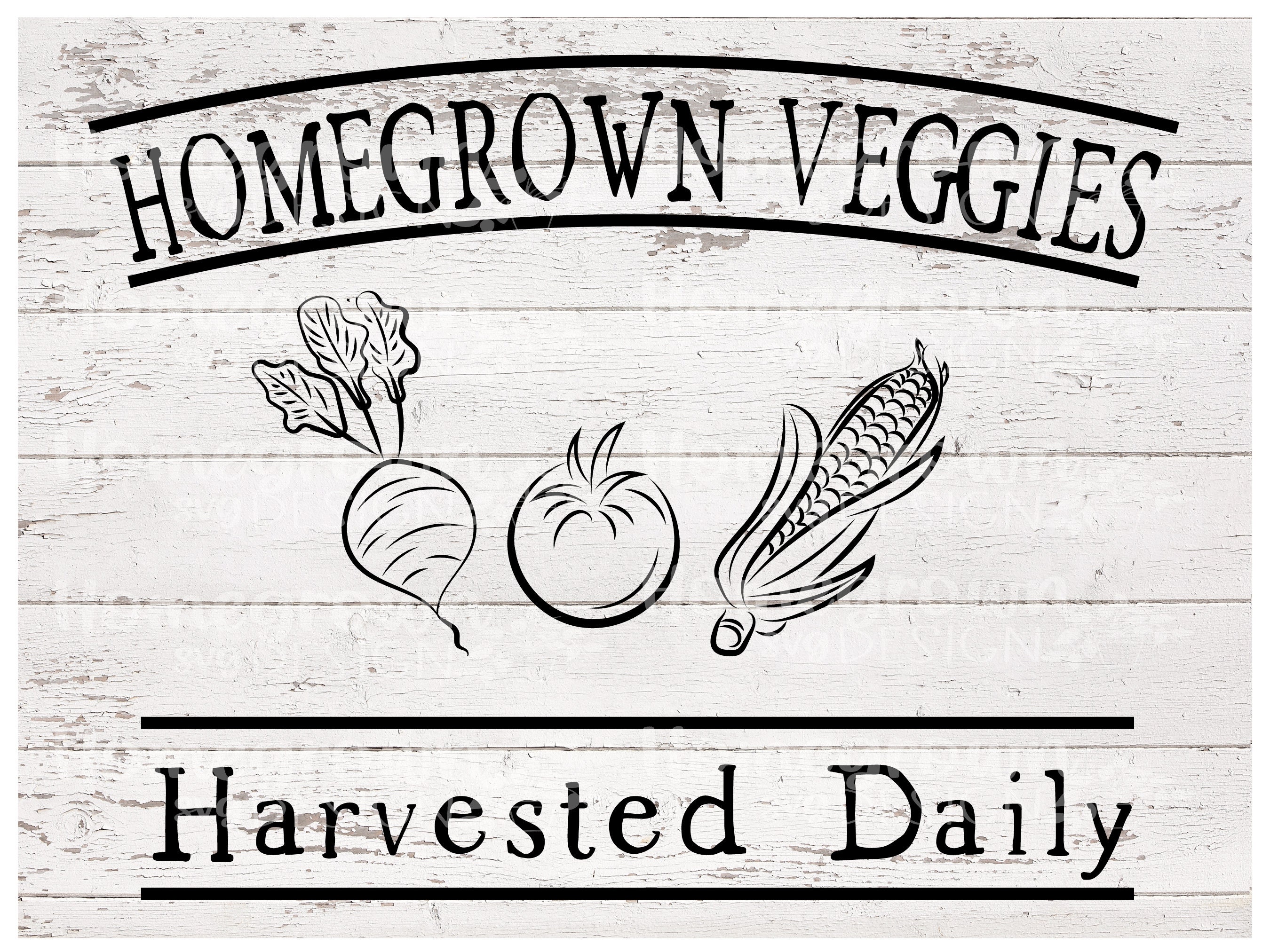 Homegrown Veggies Harvested Daily SVG - Farm Stand Signage - Fresh ...