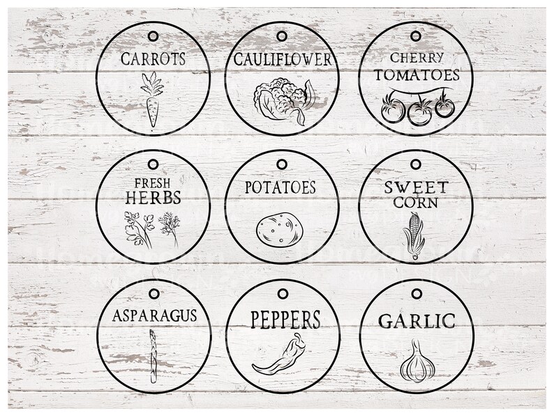 Garden Vegetable Label SVG - Garden Tags - Vegetable Labels - Digital ...
