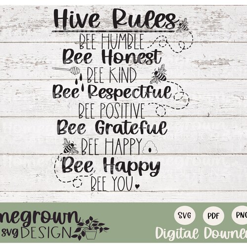 Hive Rules Family SVG Classroom Rules SVG Honey Bee SVG - Etsy Canada