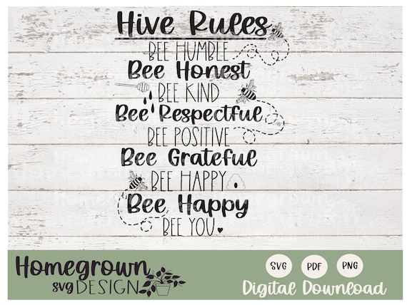 Hive Rules Family SVG Classroom Rules SVG Honey Bee SVG | Etsy