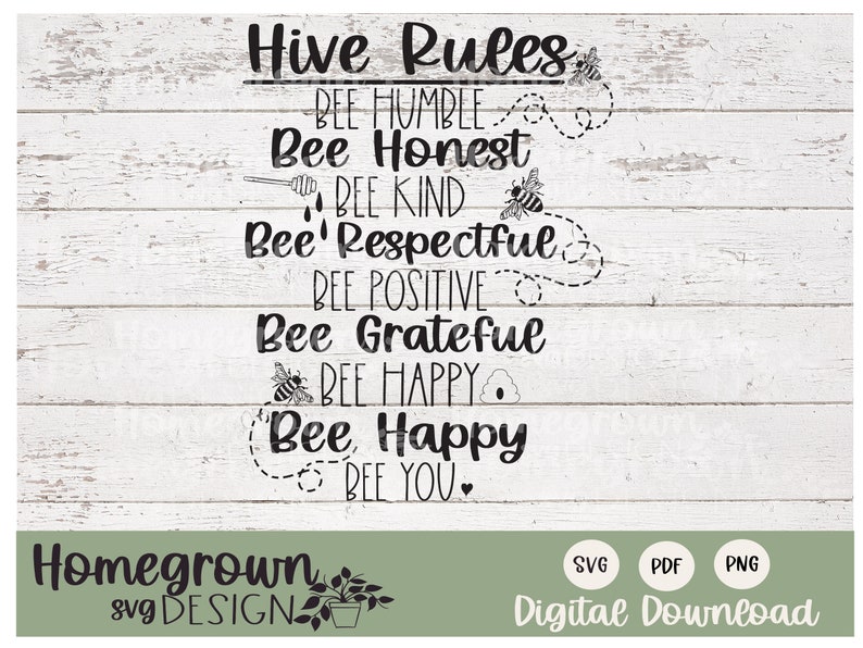 Hive Rules Family SVG - Classroom Rules SVG - Honey Bee SVG - Hive ...