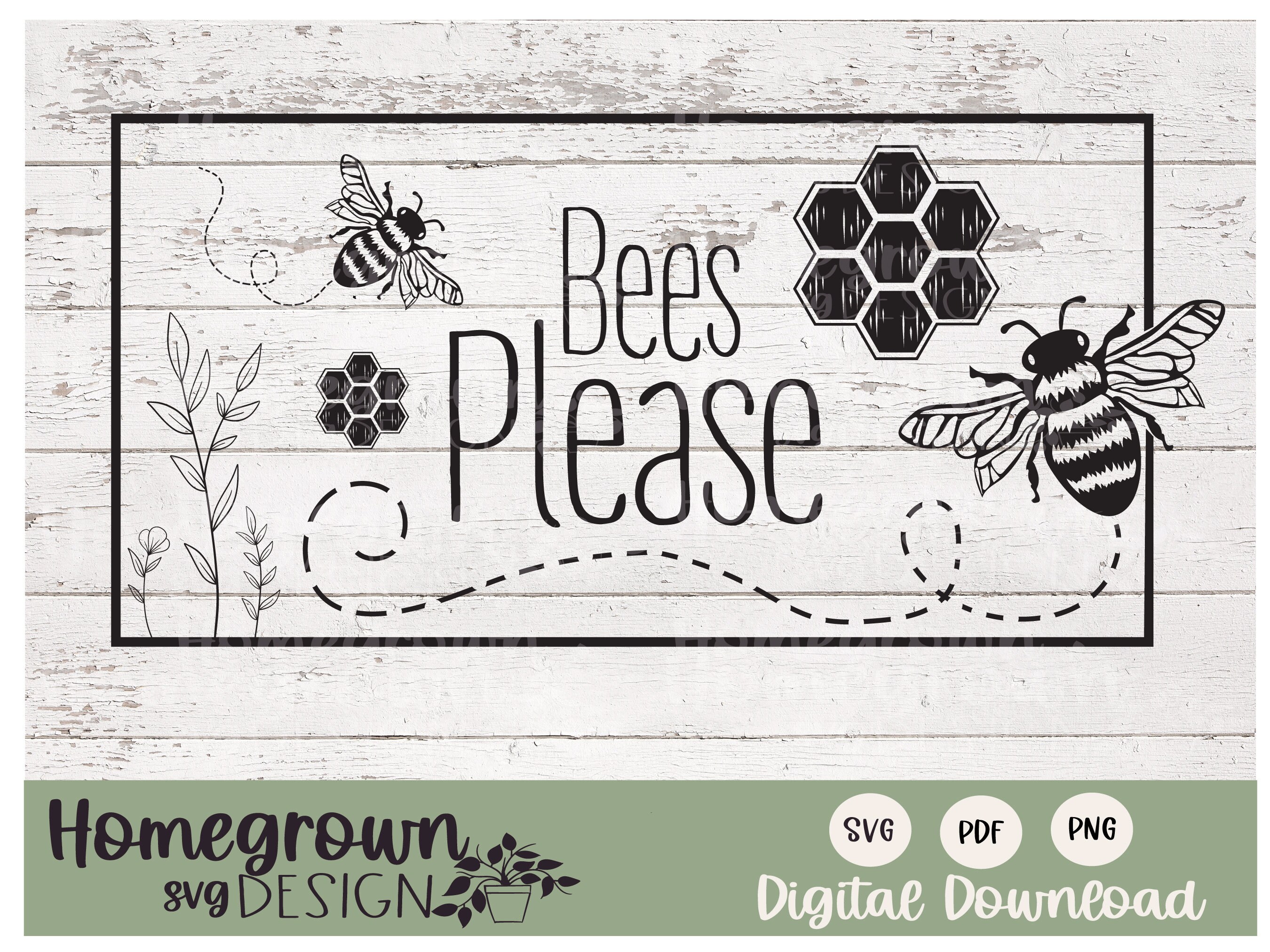 Bees Please SVG - Garden Sign - Garden SVG - Pollinator Garden Sign ...