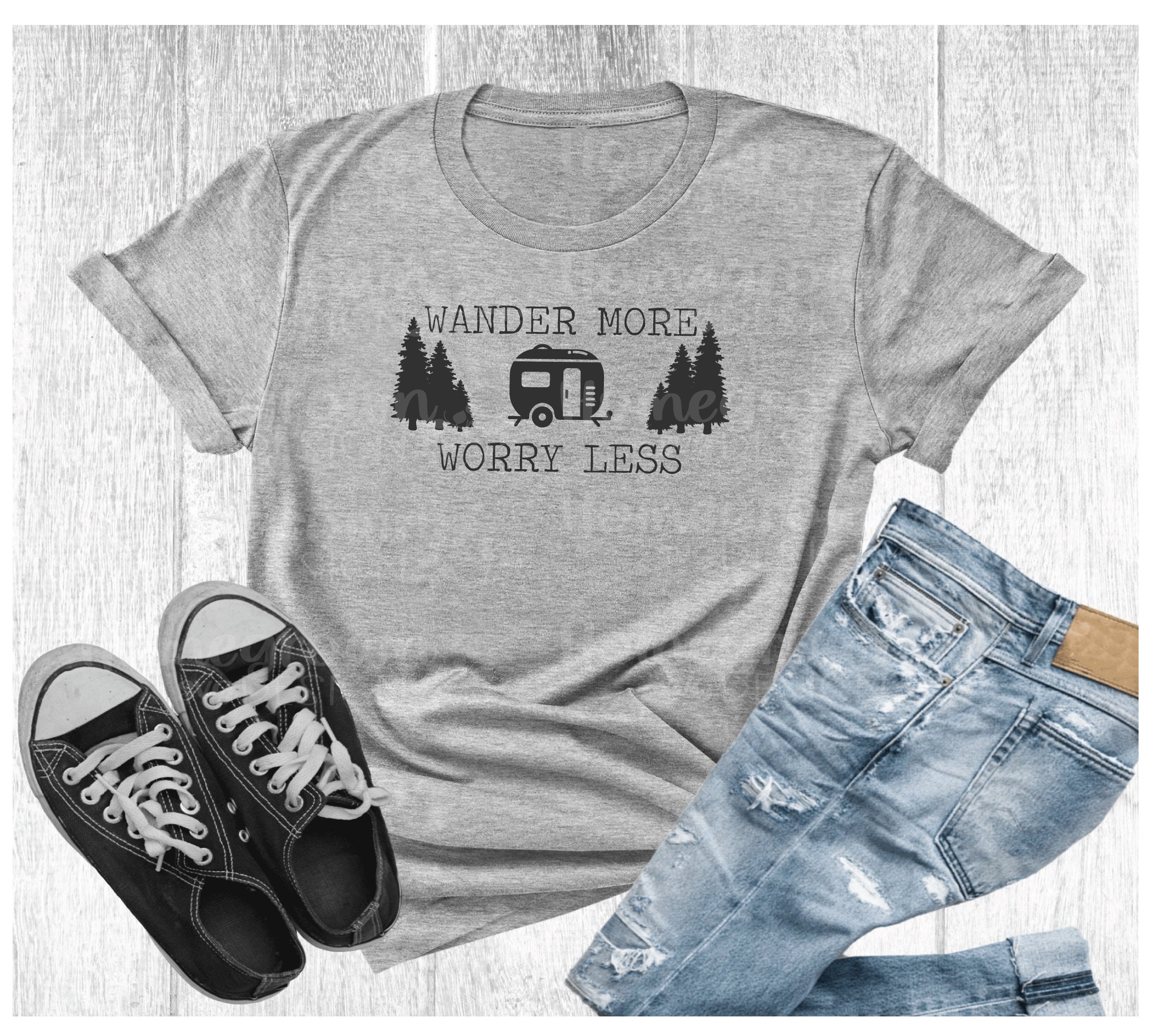 Wander More Worry Less Camper SVG - Wander SVG - Camping Shirt ...