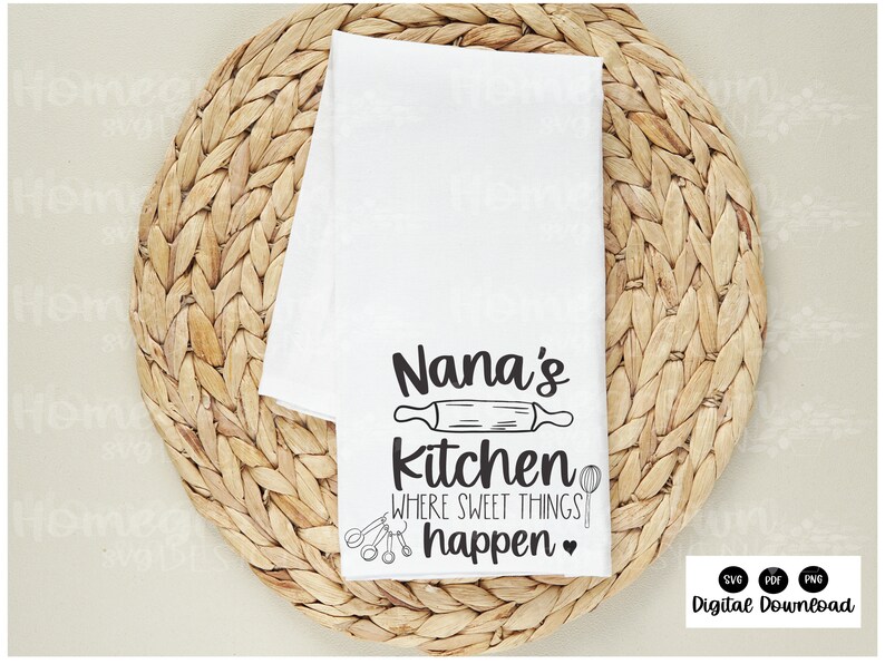 Nana's Kitchen SVG - Gifts for Nana - Kitchen Sign Design - Kitchen Tea ...