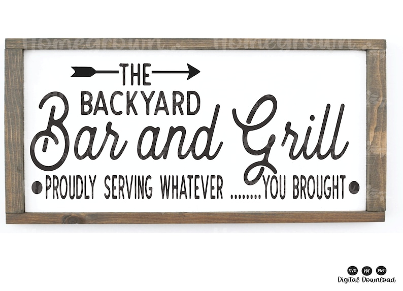 The Backyard Bar and Grill SVG Deck Sign Backyard Grilling - Etsy