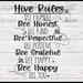 Hive Rules Family SVG - Classroom Rules SVG - Honey Bee SVG - Hive ...