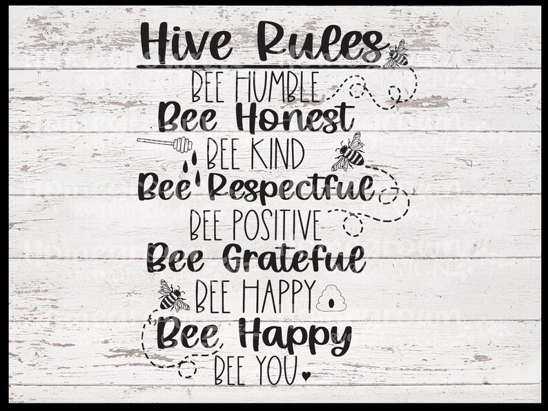 Hive Rules Family SVG - Classroom Rules SVG - Honey Bee SVG - Hive ...