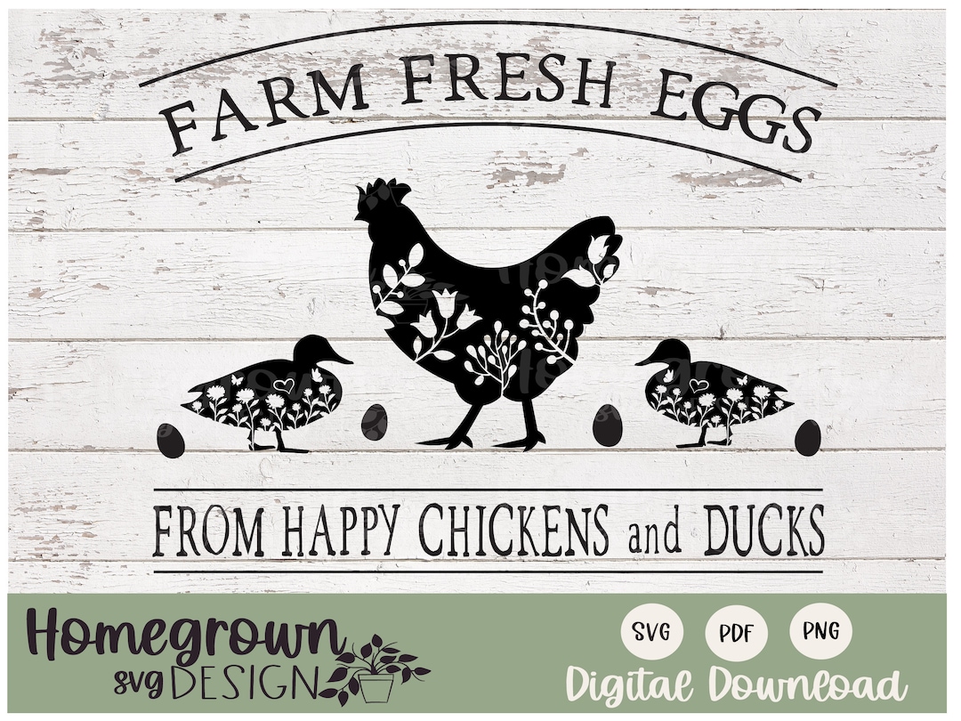Farm Fresh Eggs From Chickens and Ducks SVG - Duck Eggs for Sale Sign ...