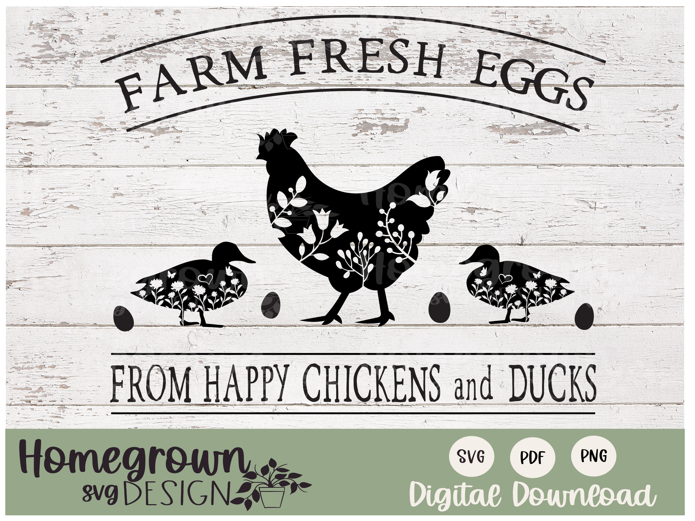 Farm Fresh Eggs From Chickens and Ducks SVG - Duck Eggs for Sale Sign ...