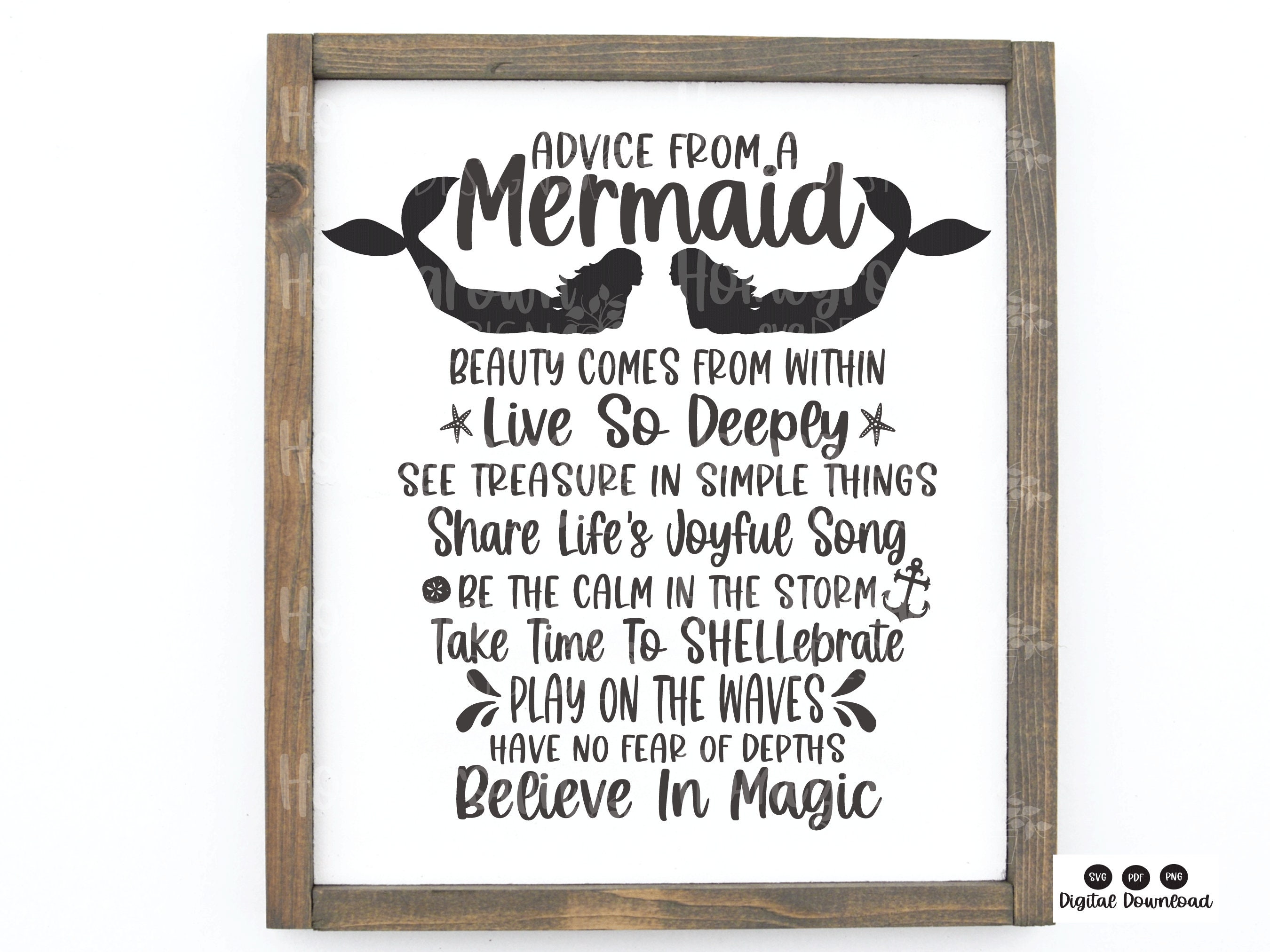 Advice From A Mermaid SVG - Mermaid Sign - Mermaid Nautical Decor ...