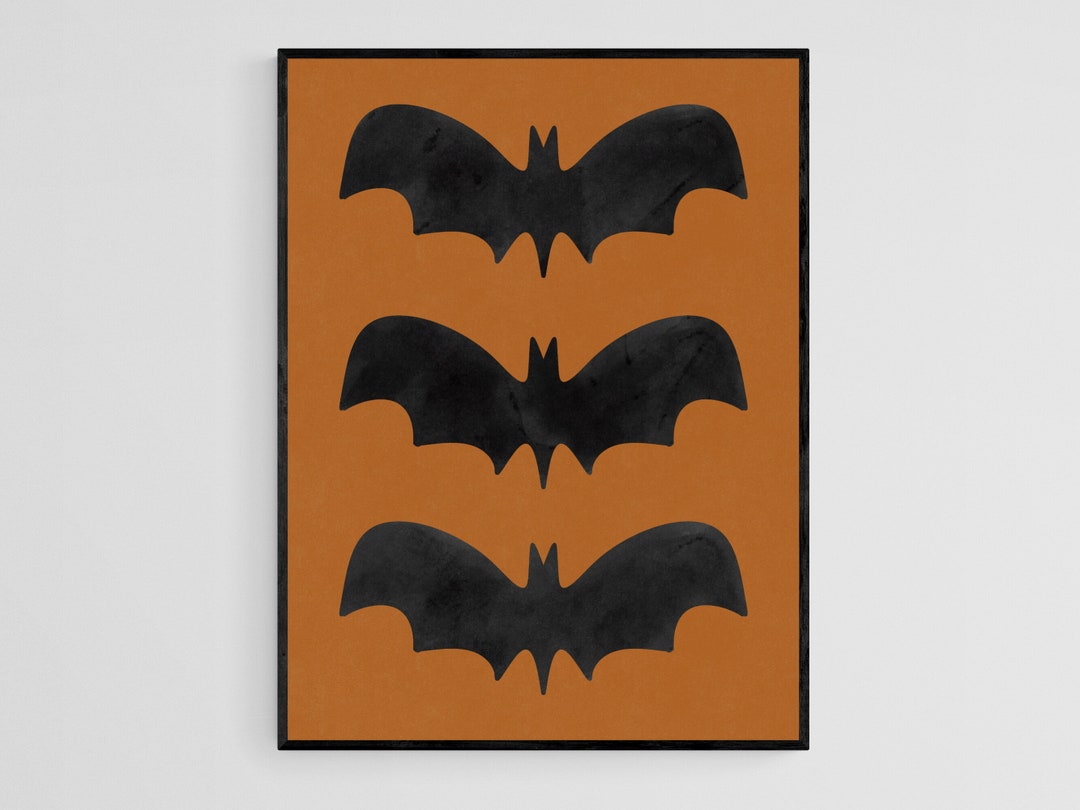 Bats Print, Halloween Wall Art, Black Bat Digital Print, Halloween ...