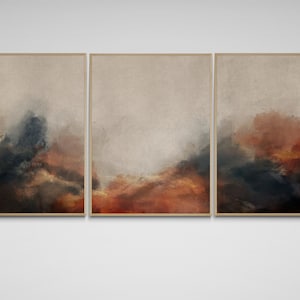 Modern Sophisticated Triptych 3 Piece Wall Art Set, Moody Neutral ...