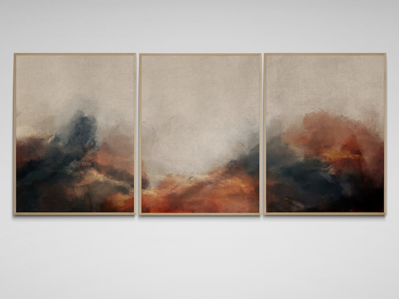Modern Sophisticated Triptych 3 Piece Wall Art Set Moody - Etsy