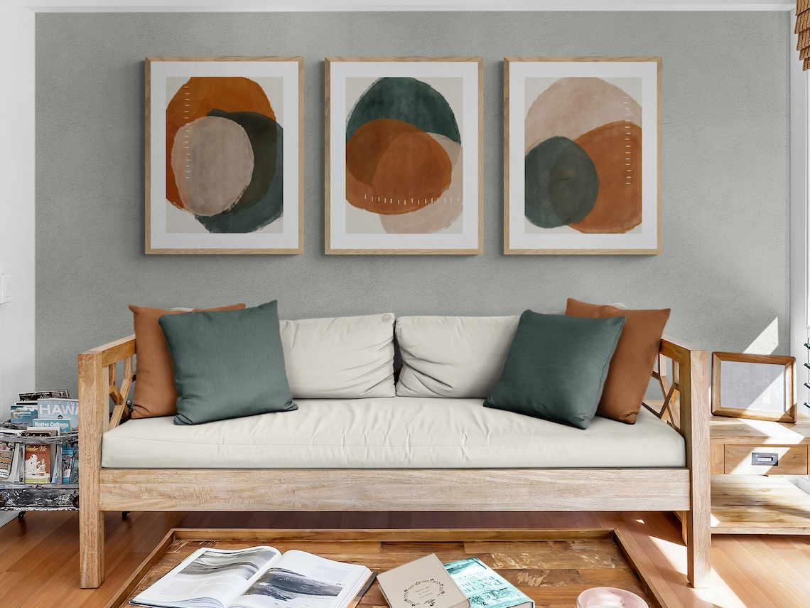 Earth Tone Wall Art Set of 3 Wall Art Prints Boho Rusty - Etsy