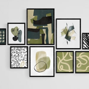 Modern Abstract Bundle Wall Art Gallery, Set of 9 Prints, Minimalist ...
