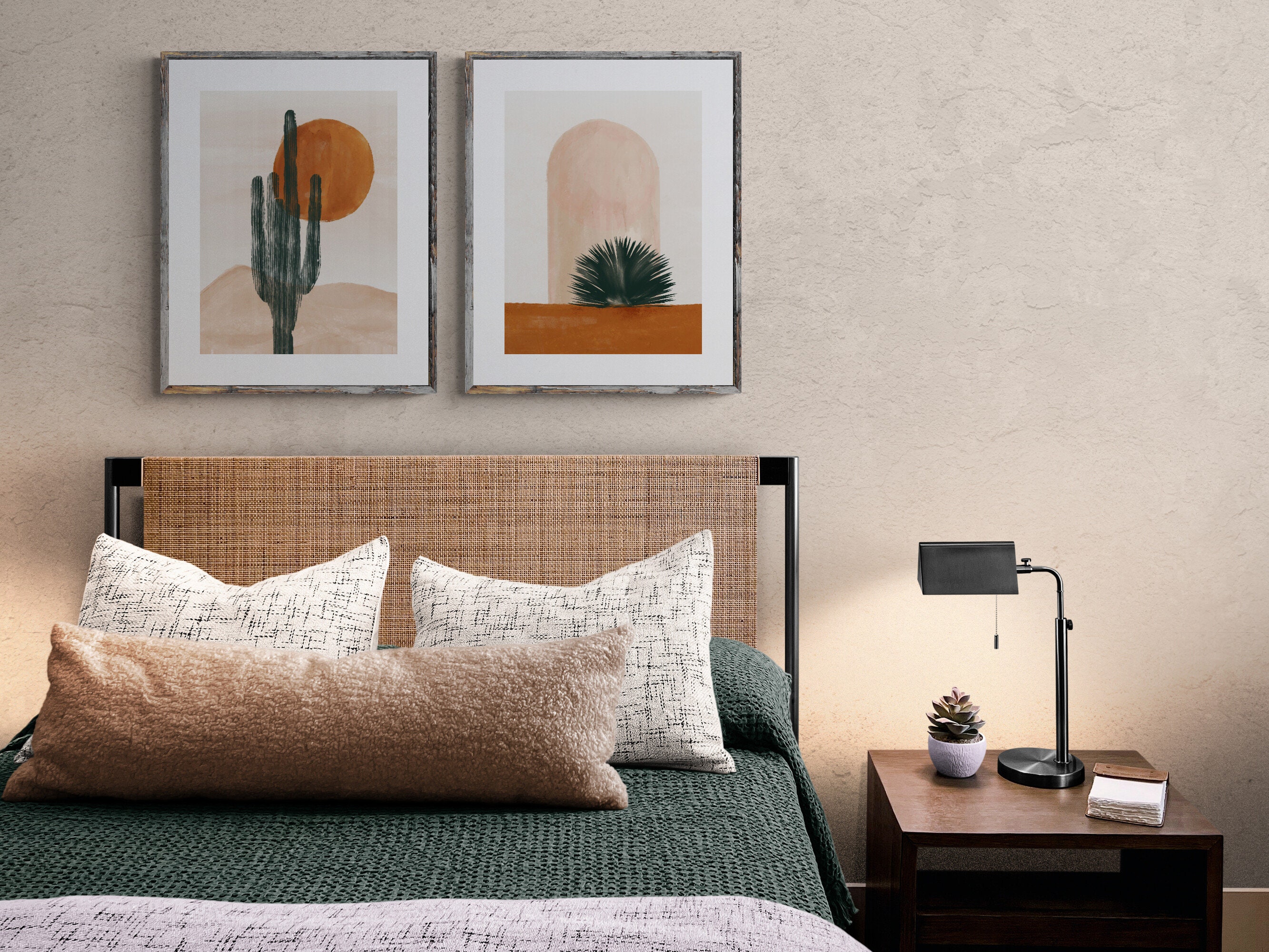 Southwestern Decor, Cactus Set of 2 Prints, Terracotta Wall Art ...