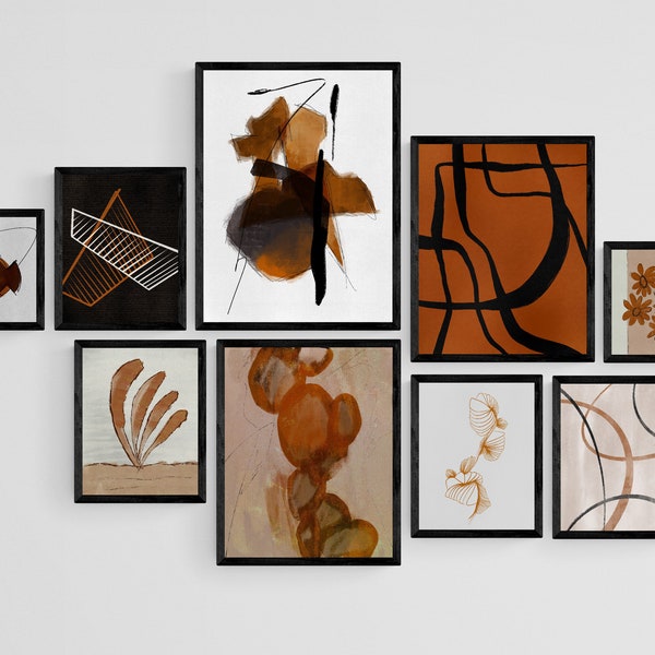 Orange Modern Art - Etsy