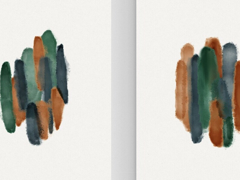 Earth Tone Wall Art, Minimalistic Brush Strokes, 3 Piece Wall Art ...