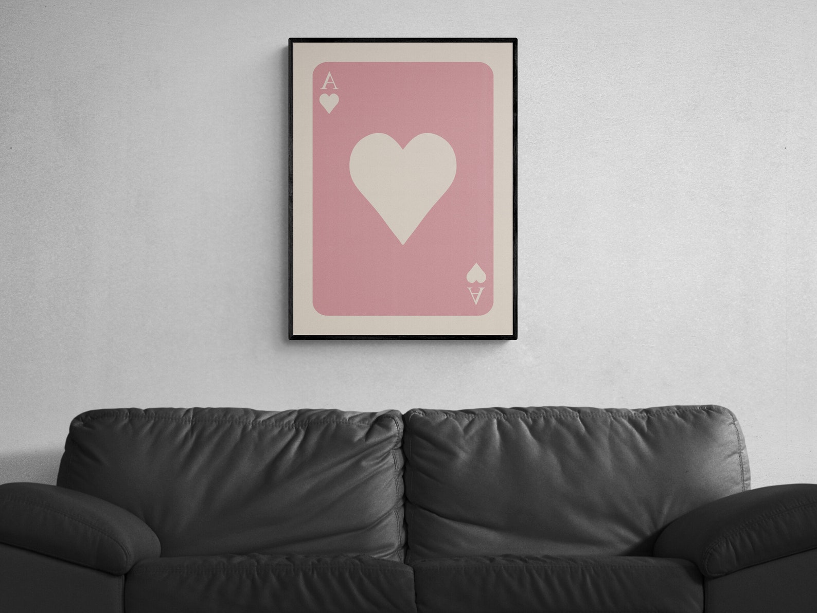 Pink Ace of Hearts Poster Playing Cards Wall Art Trendy - Etsy