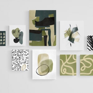 Modern Abstract Bundle Wall Art Gallery, Set of 9 Prints, Minimalist ...