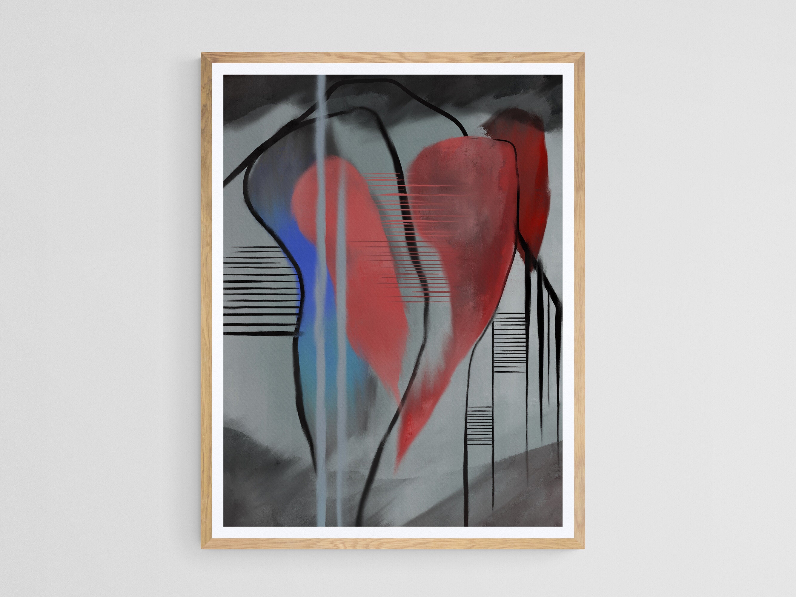 Abstract Broken Heart Drawing