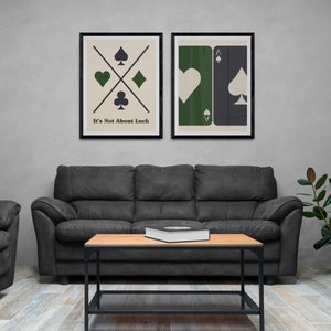 Poker Printable Wall Art Set of 2, Trendy Retro Minimalist Posters ...