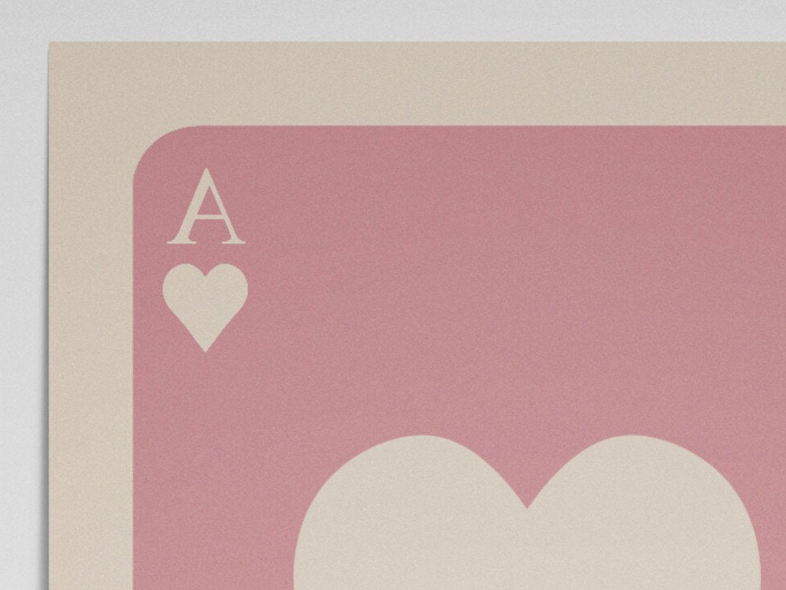 Pink Ace of Hearts Poster Playing Cards Wall Art Trendy - Etsy